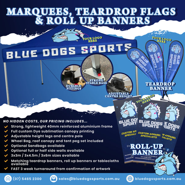 Custom Tents/Flags/Banners – Blue Dogs Sports